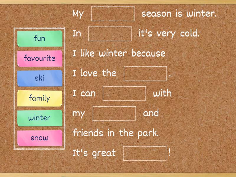 Starlight 2. Module 7. My favourite season - Missing word