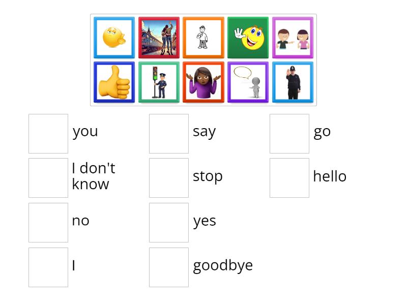 Hello Goodbye matching - Match up