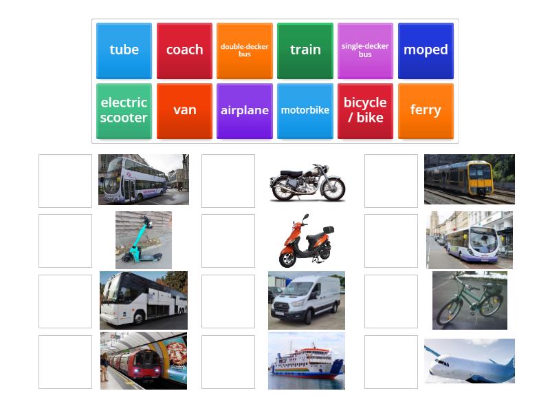 Types of transport [E2] - Une las parejas