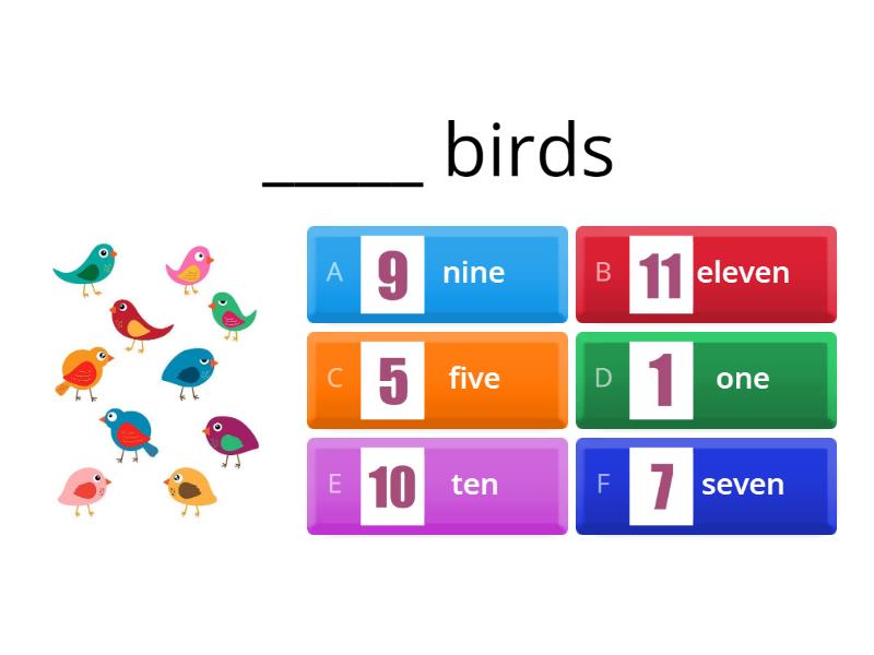 Numbers 1 - 12 - Quiz