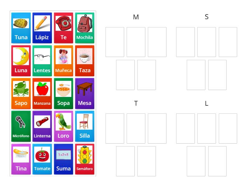 letra m ,s,t ,l - Group sort