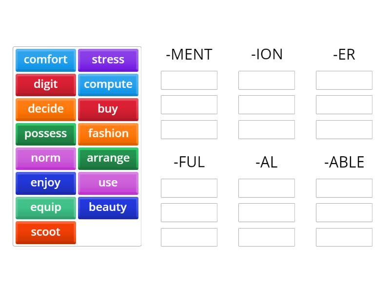 SUFFIXES - Group sort