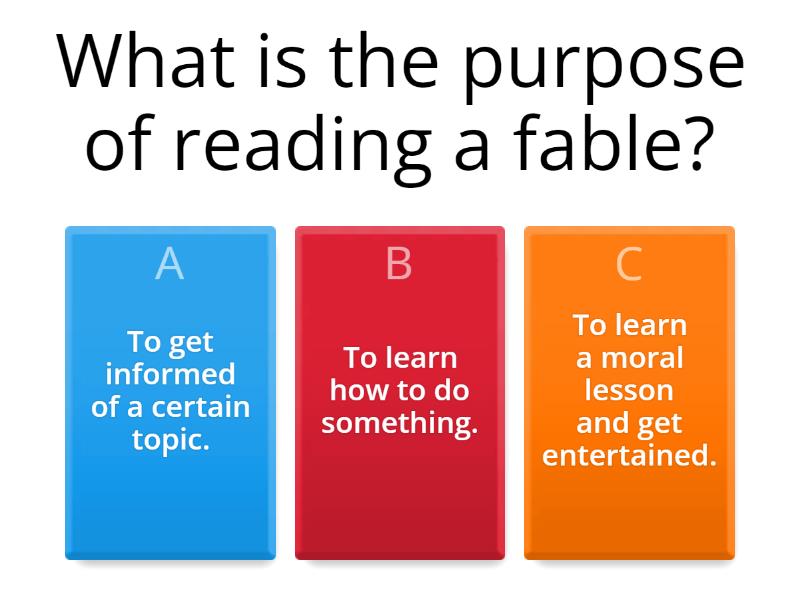 Fables: The Hen and the Apple Tree - Quiz