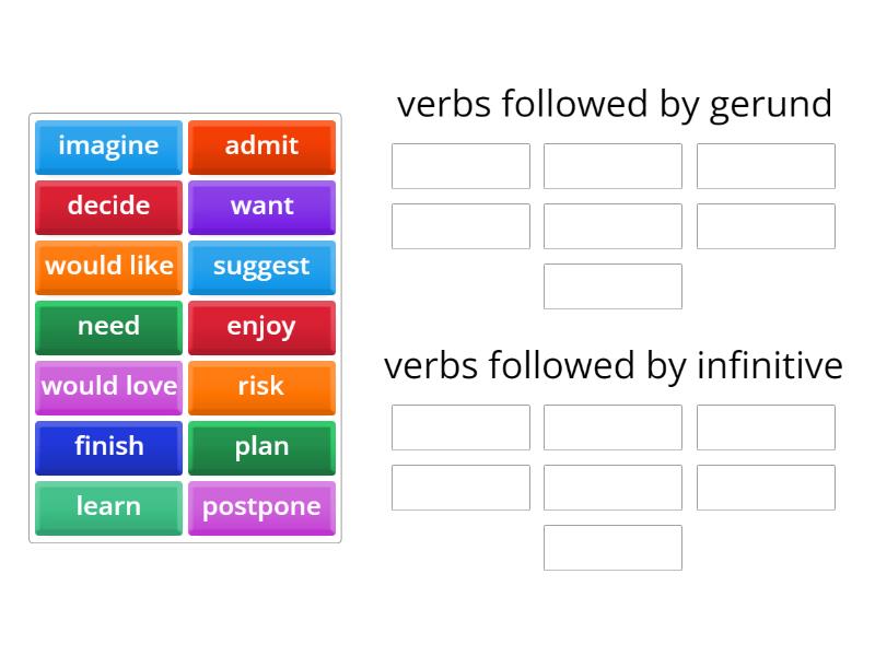 verb patterns A2 - Group sort