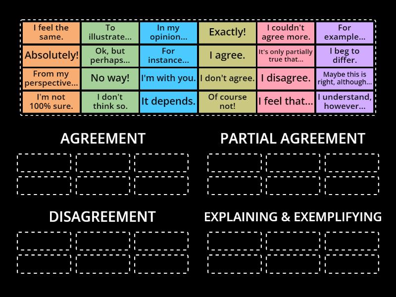 Organize the sentences: - Group sort