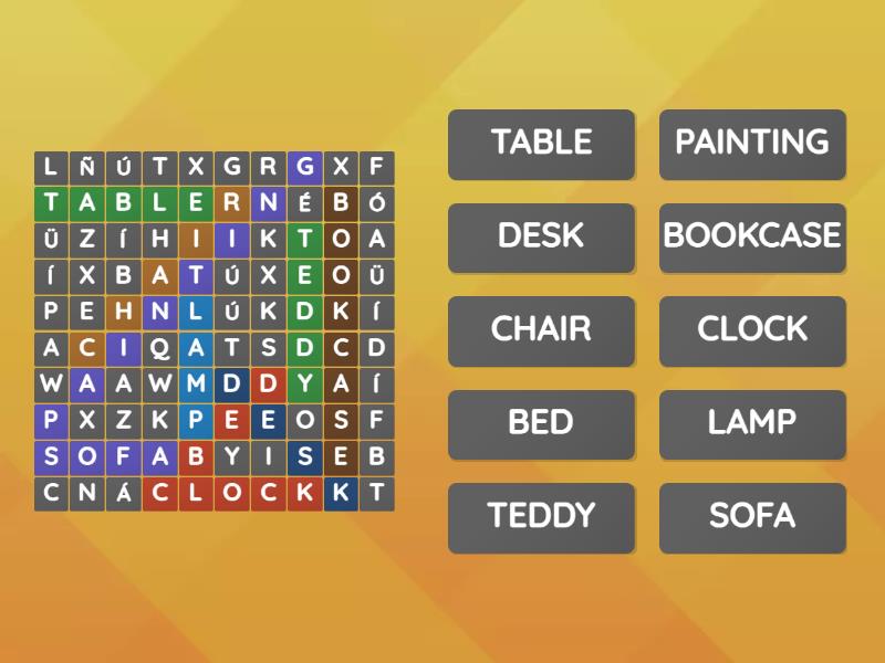 OBJECTS THE HOUSE - Wordsearch