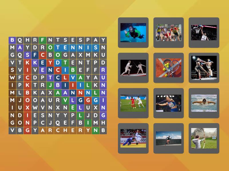 Olympic Sports 2024 - Wordsearch