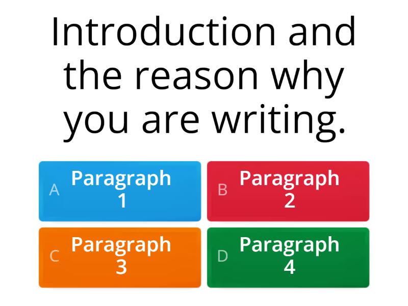 Choose the correct paragraph for each idea - Quiz