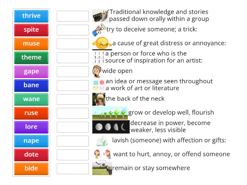 4.1 Vocabulary Matching/Bingo - Match up