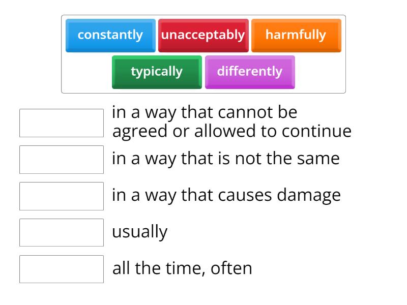 Match the meaning with adv. - Match up