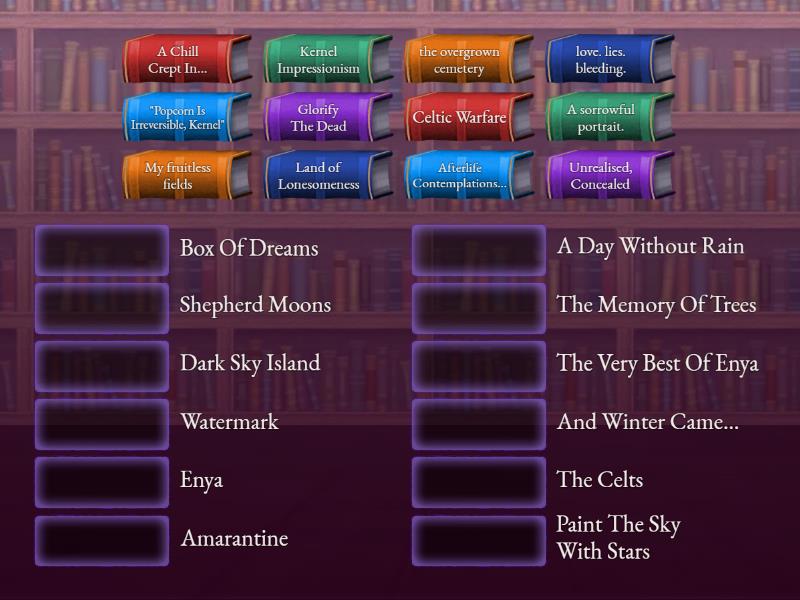 Match these 'spookier' renamed Enya album titles with the original ...