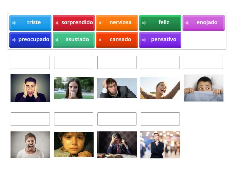 Emociones (una palabra) - Une las parejas