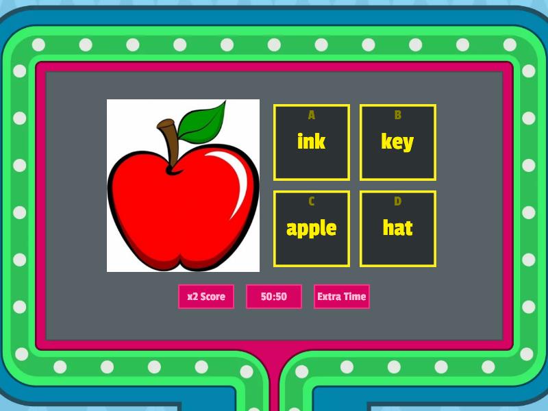 LEVEL 1 - WORD WALL GAME - REVIEW PHONICS LETTERS A-L - Gameshow quiz