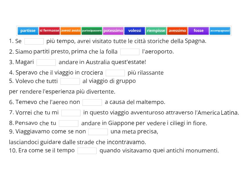 Il congiuntivo imperfetto - Complete the sentence