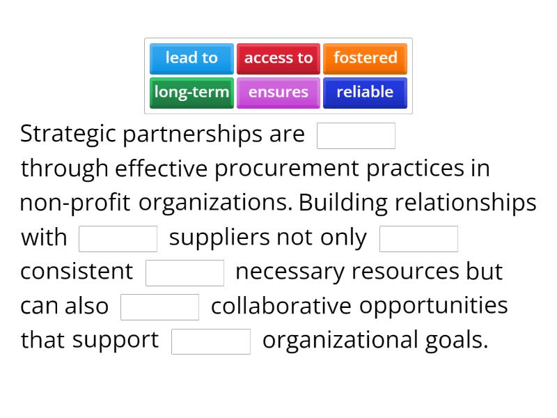 procurement 1 - Complete the sentence