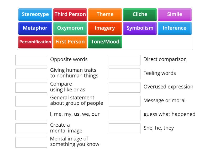 SOL English Terms - Match up