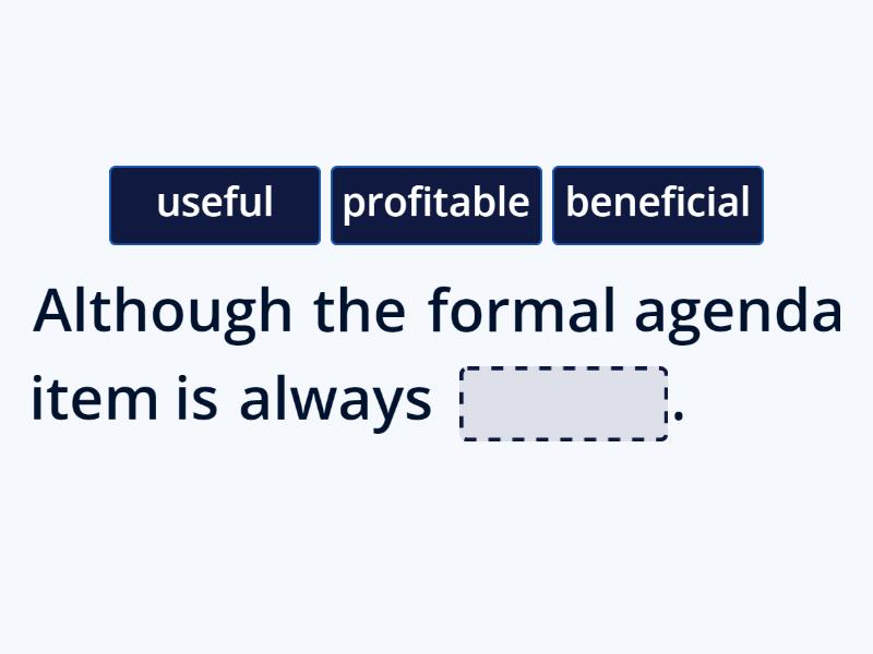 Synonyms - Complete the sentence