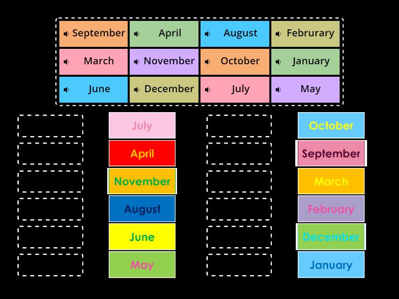 Months of the Year - Match up