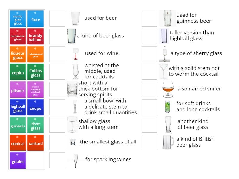 Bar glassware - Match up