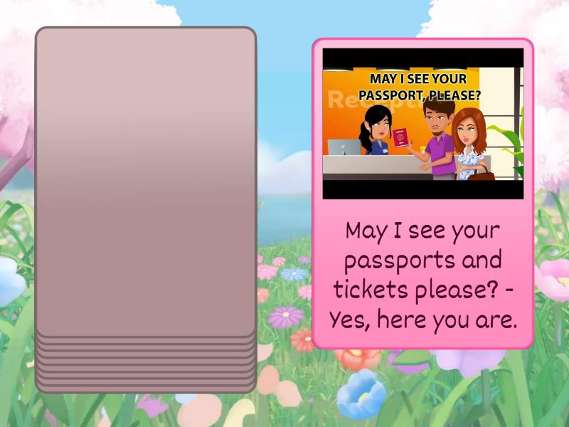 At the airport - Speaking cards