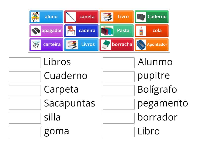 materiales escolares - Match up