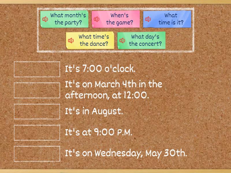 Wh- questions about events - Match up