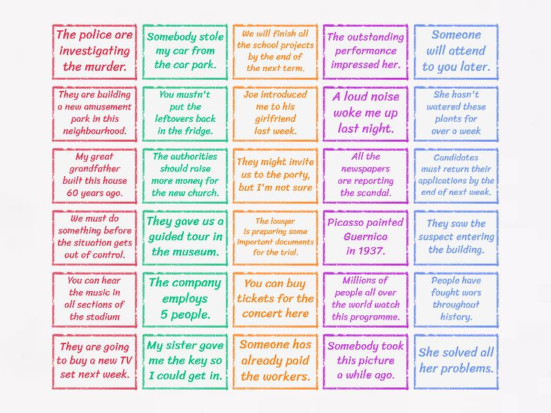 Passive. Grammar Transformation - Flip tiles