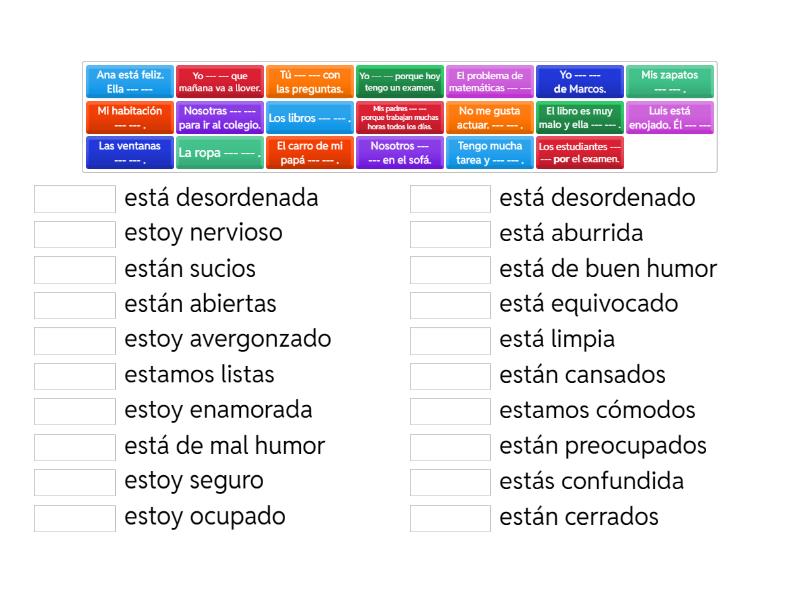 S1B-L5-ESTAR CON CONDICIONES Y EMOCIONES - Match up