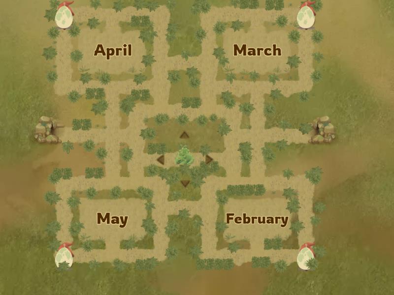 DinoMaze - Months of the Year - Maze chase