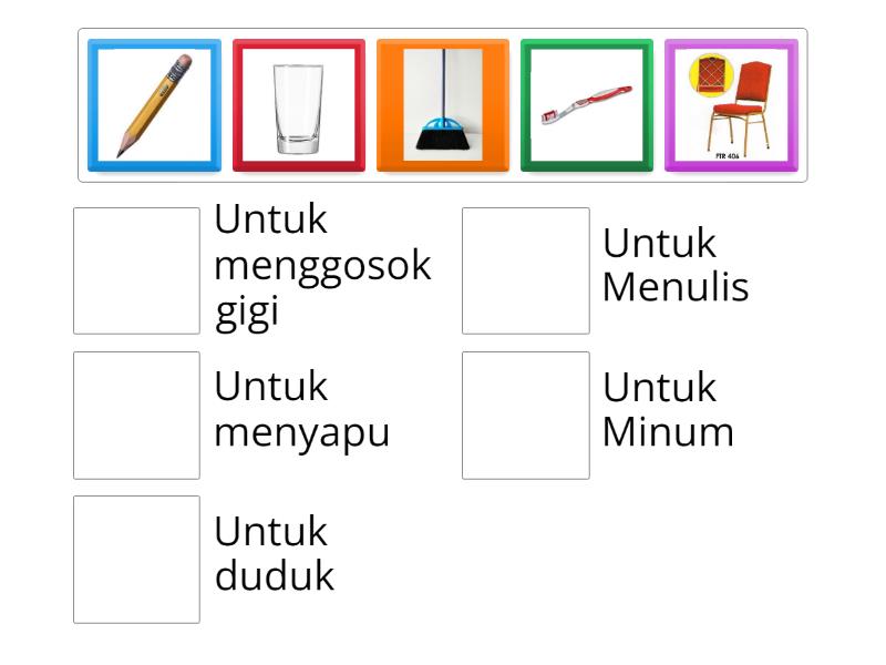 Cocokkan lah gambar berikut berdasarkan kegunaannya - Match up Cocokkan lah gambar berikut berdasarkan kegunaannya - Match up