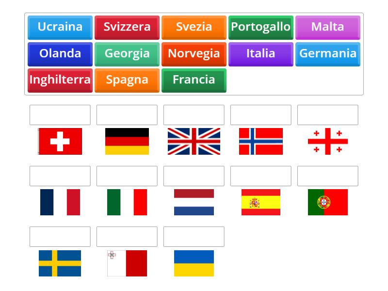 le bandiere dei paesi - Match up