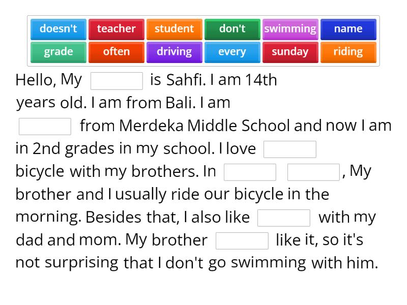 Introduce yourself - Complete the sentence