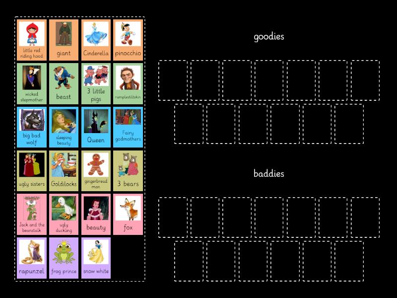 Goodies or baddies - Group sort
