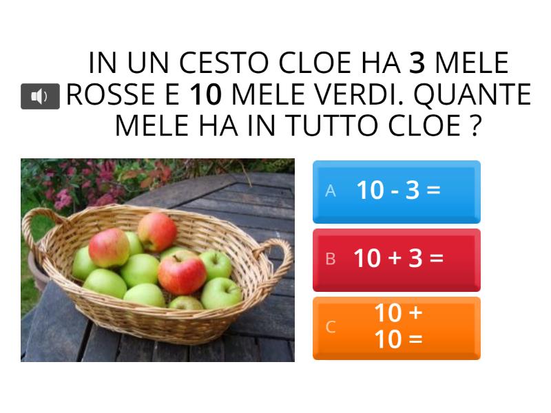 PROBLEMI CLASSE PRIMA - Quiz