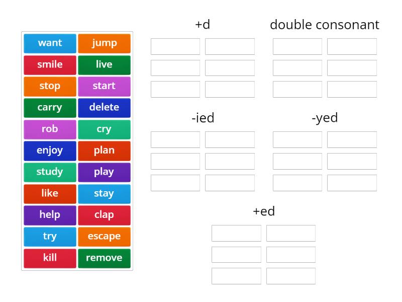 KB4_U4_ Regular Verbs - Group sort