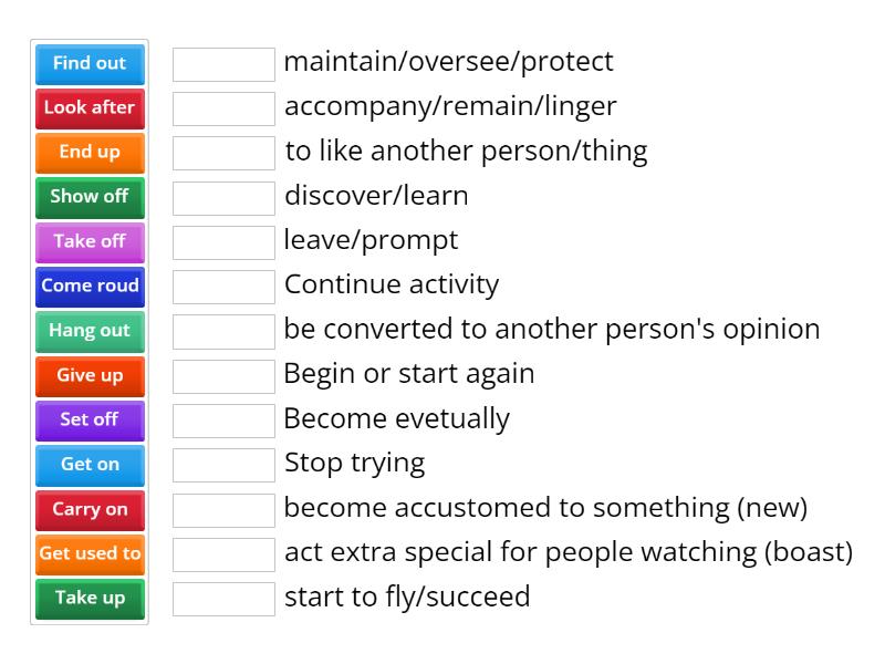Phrasal verbs Activity - Match up
