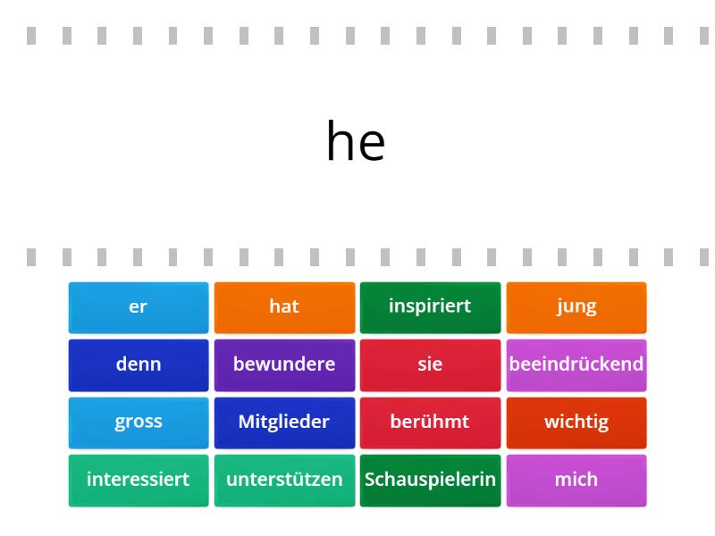 Mein Vorbild -my role model - Find the match