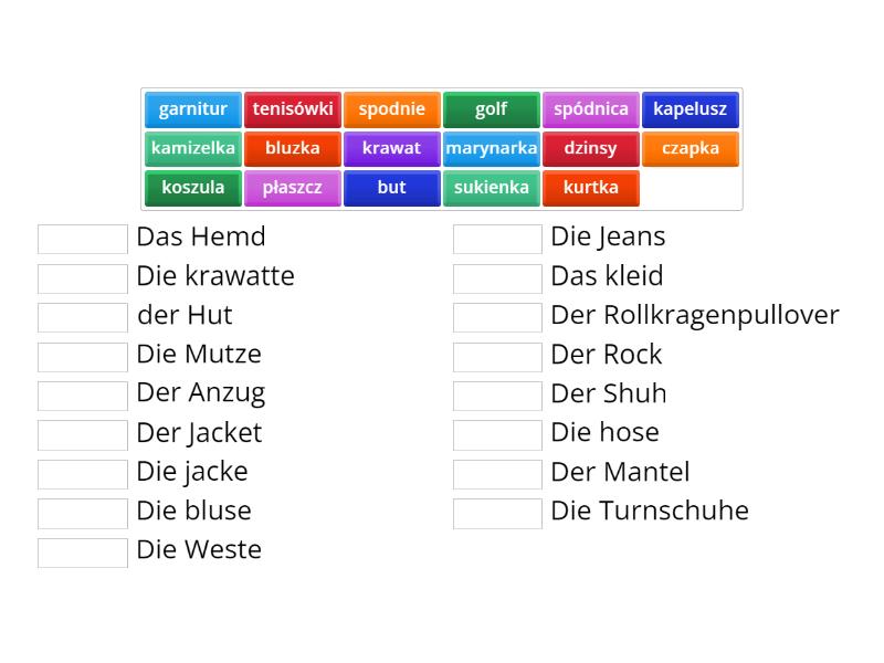 niemiecki - Match up