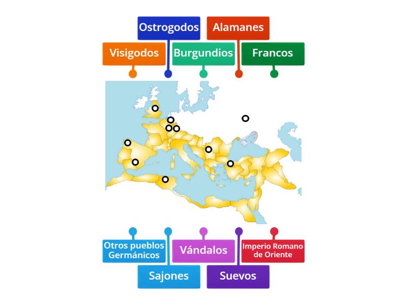 Grandes reinos Germánicos - Labelled diagram