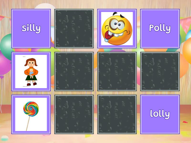 P 2 phonics lly memory game - Matching pairs