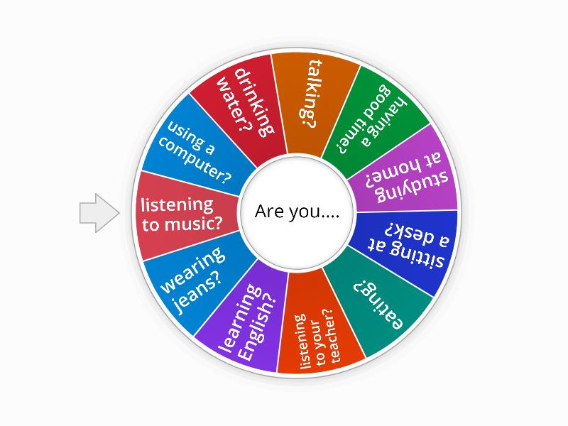 Present Continuous Questions - Random wheel