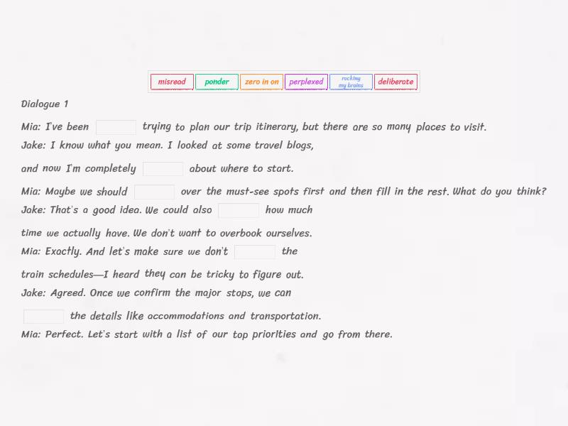 HW Dialogue completion|3B|Roadmap C1 - Complete the sentence