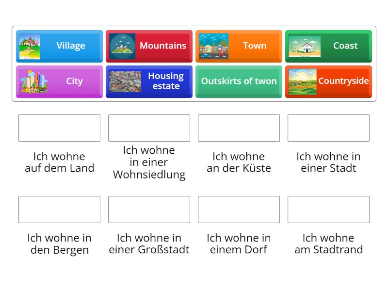 Wo wohnst du? 2 - Match up
