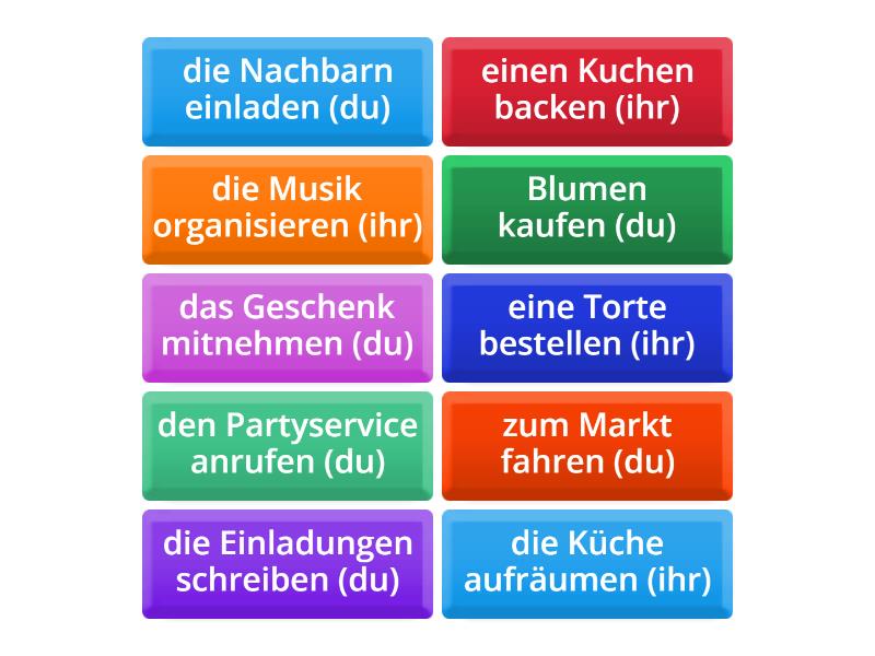 Imperativ mit "du" und "ihr" A1 - Flip tiles