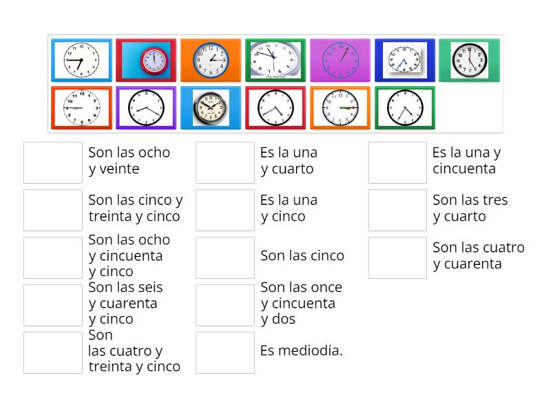 La hora: clocks - Match up