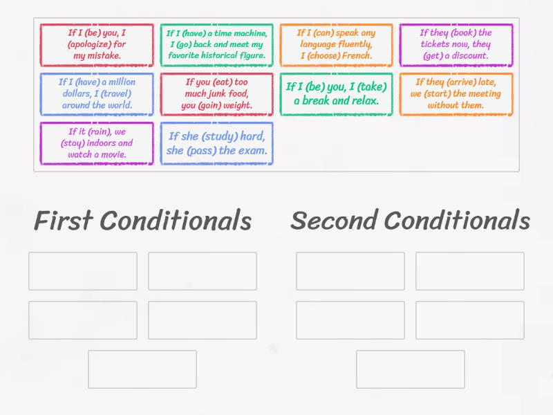 First or Second Conditional? - Group sort