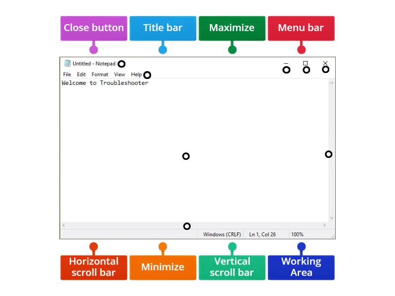 51-Notepad window - Labelled diagram