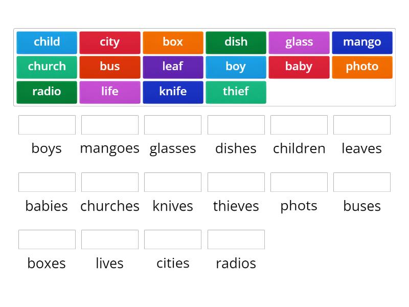 Plural Nouns - Match up