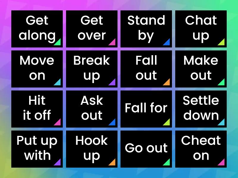 Phrasal Verbs Dating Flip Tiles 