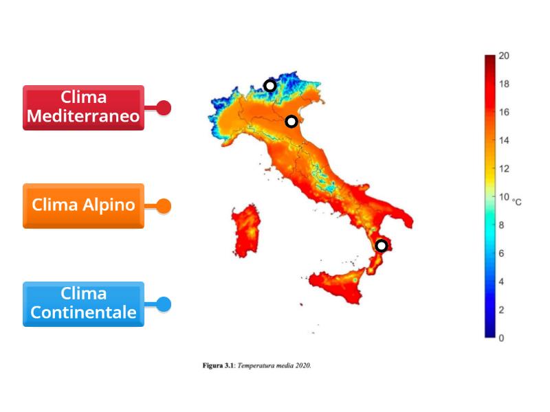 Il Clima in Italia - Labelled diagram